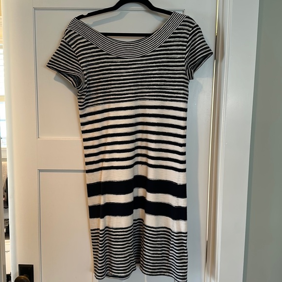Maeve | Dresses | Antrho Navy Striped Casual Dress | Poshmark